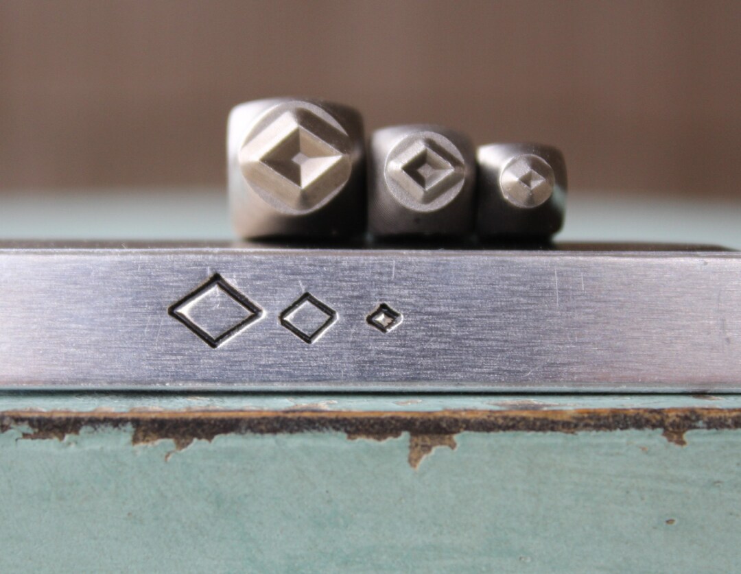Supply Guy Diamond 3 Stamp (2mm, 4mm, and 6mm) Metal Design Stamp Set ...