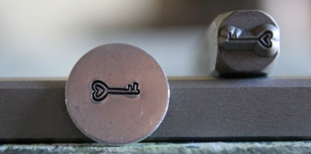 6mm Key Heart Metal Design Stamp Metal Stamp Metal Stamping and Jewelry ...