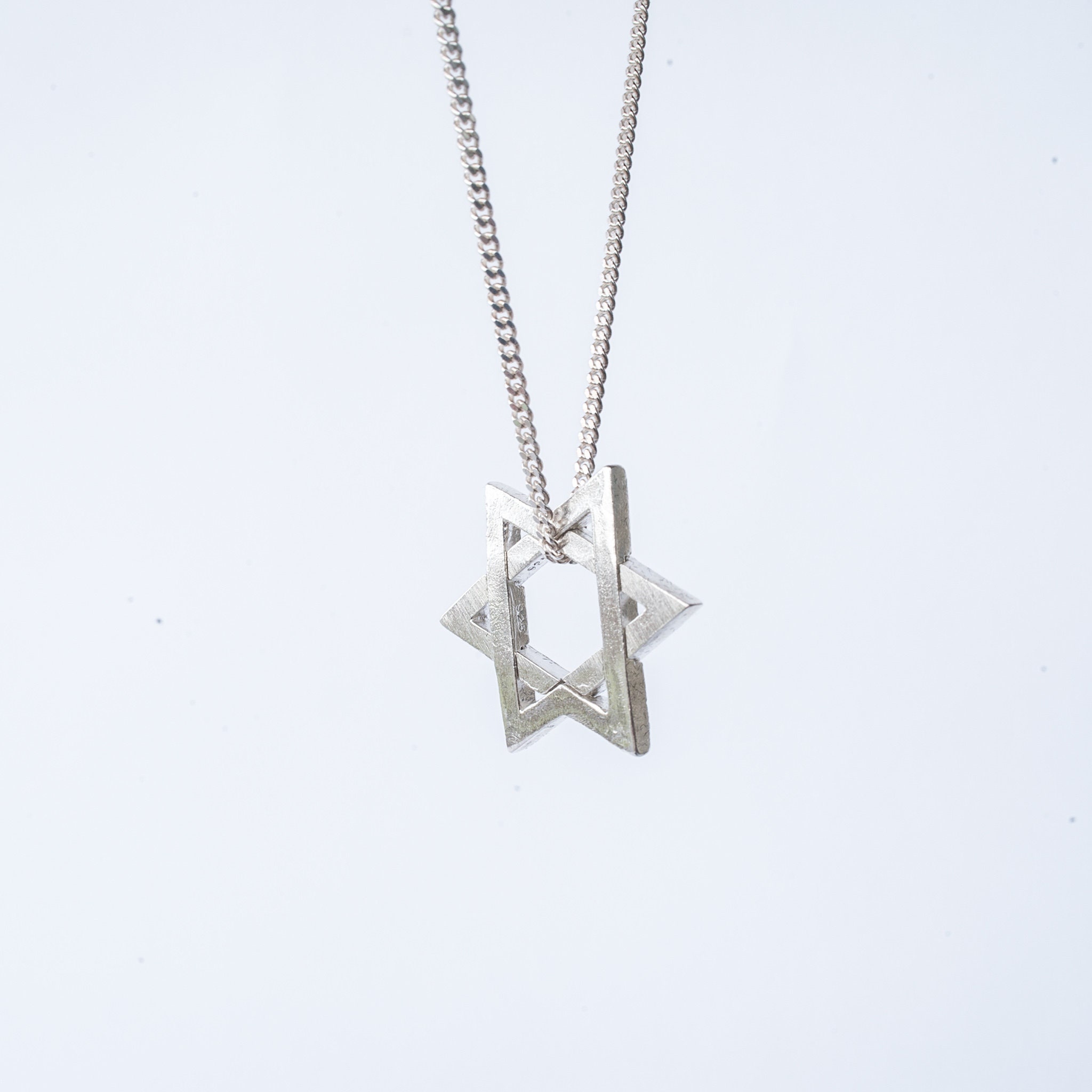 Couples Matching 2-Piece Magen David Silver Pendant Necklace | Etsy