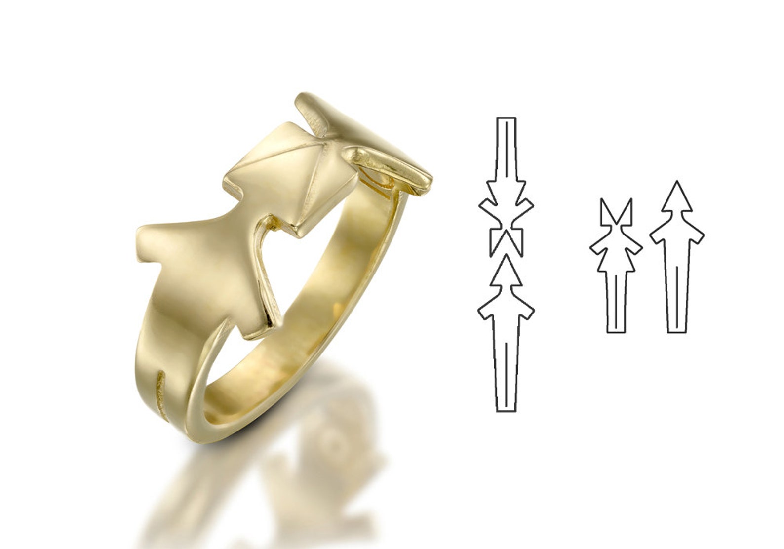 2 People Ring Made in 14k Gold Man/woman Wedding Ring Band - Etsy