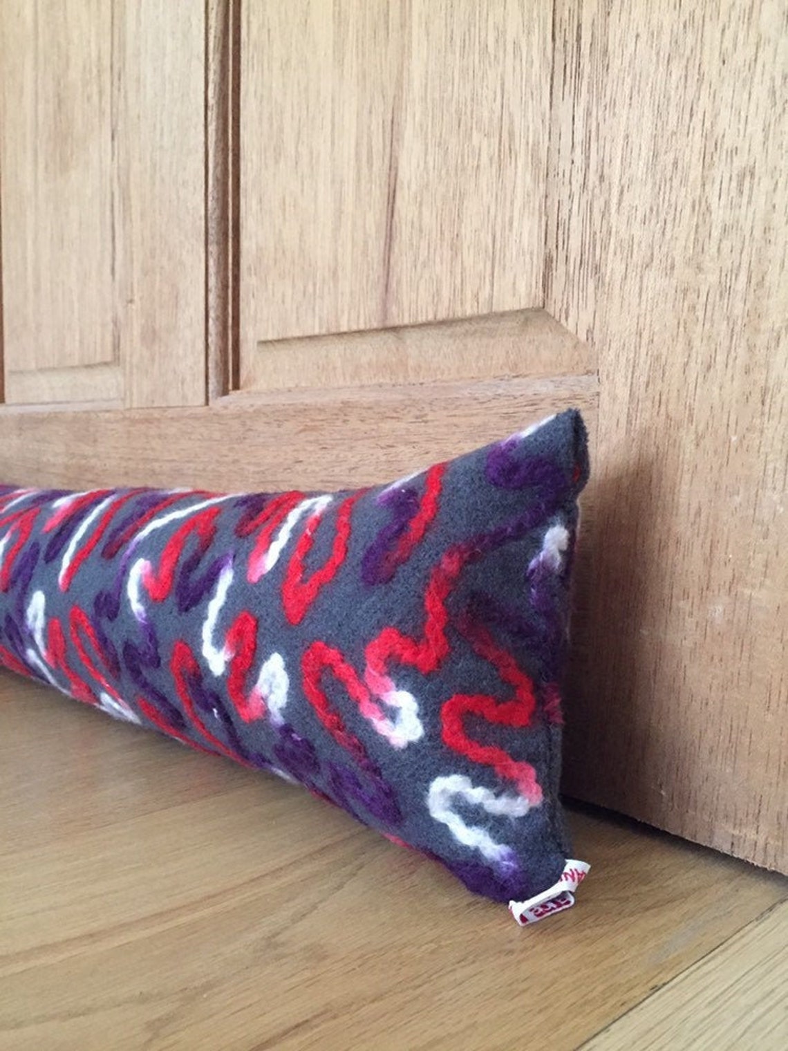 Long Funky Draft Excluder: Soft Grey Fabric Door Snake - Etsy