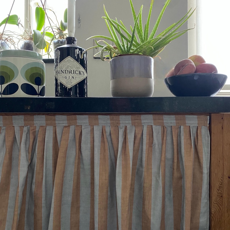 SINK Skirt, HOOK & LOOP Cabinet Curtains, Counter Valance, Kitchen ...