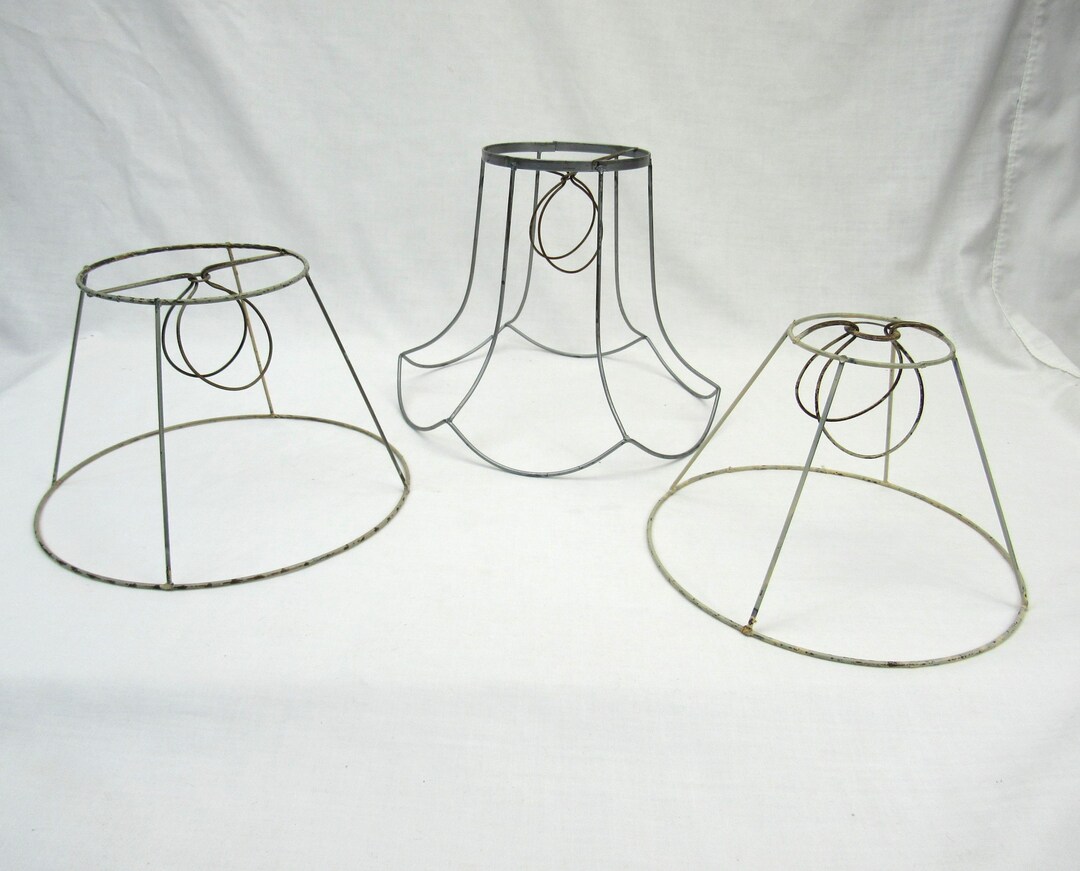 3 Vintage Metal Lampshade Frames 7 5 4.5 Salvage Clip Shades - Etsy