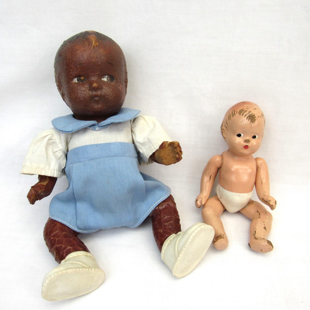 Antique Composition Dolls Small Vintage 1930s Baby for Repair 5 and 9 ...