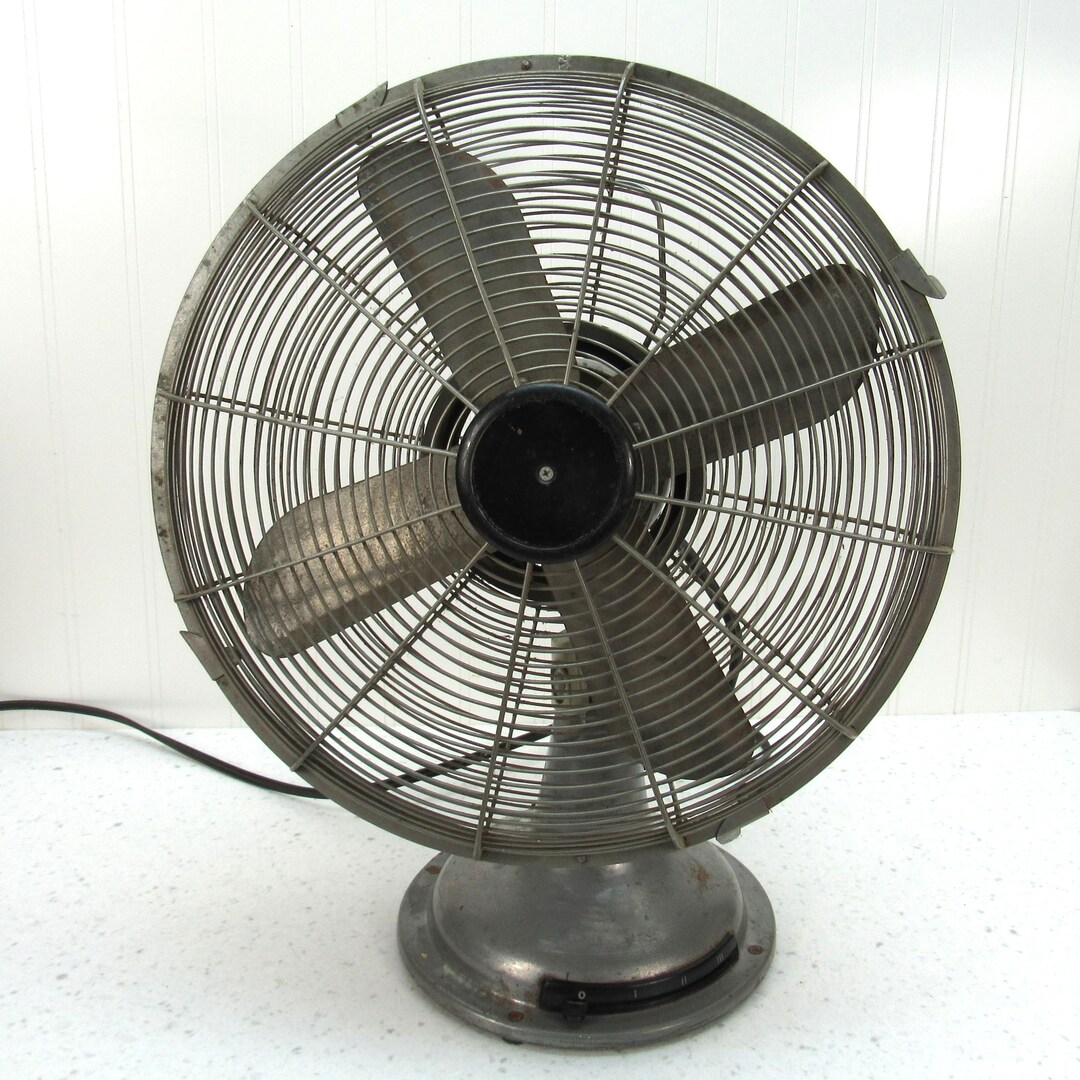Vintage Metal 3 Speed Oscillating Table Fan 16" Works Gray - Etsy