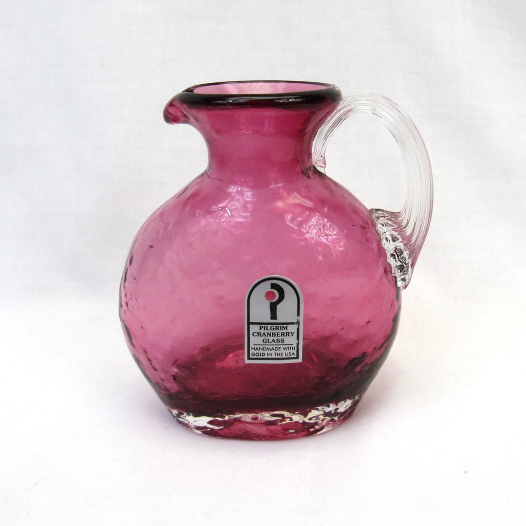 Pilgrim Cranberry Glass Pitcher Hand Blown Art Glass 4 1/4 - Etsy