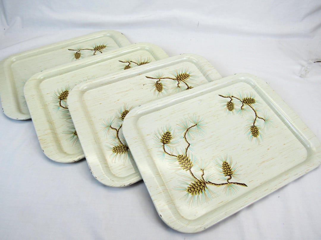 4 Metal Lap TV Trays Vintage 1950s Table Tray Lithograph Rare Party Serving Trays - Etsy