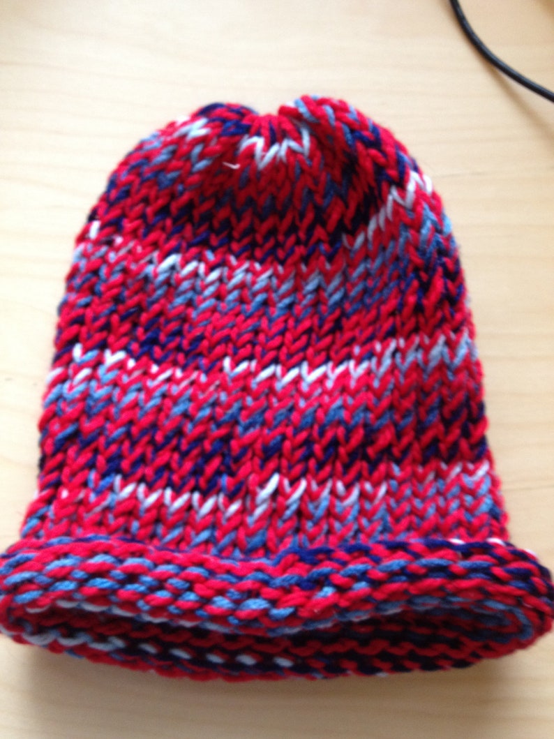 Red and Multi Color Blue Winter Hat - Etsy