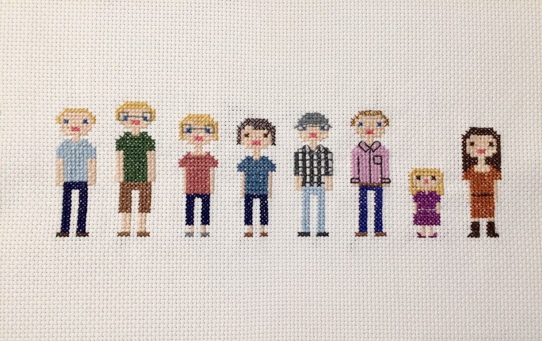 FREE SHIPPING, Custom Made Cross Stitch Portrait - Etsy