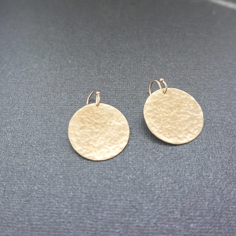Gold Disc Earrings - Etsy