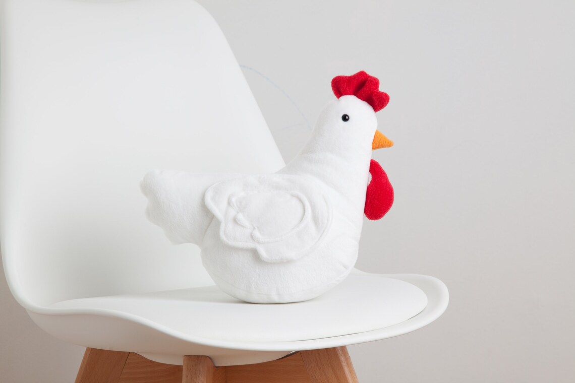 White Chicken Handmade Chicken Hen Stuffed Chicken Stuffed | Etsy
