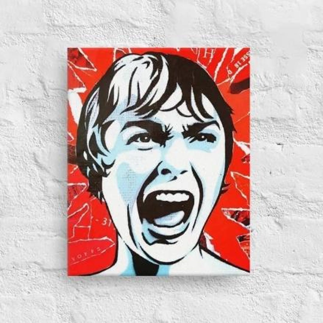 Psycho Shower Scream Thin Canvas - Etsy