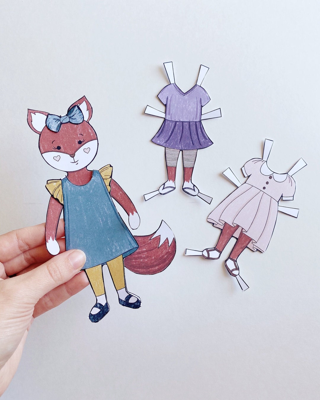 Everly - Fox Girl Paper Doll - Etsy