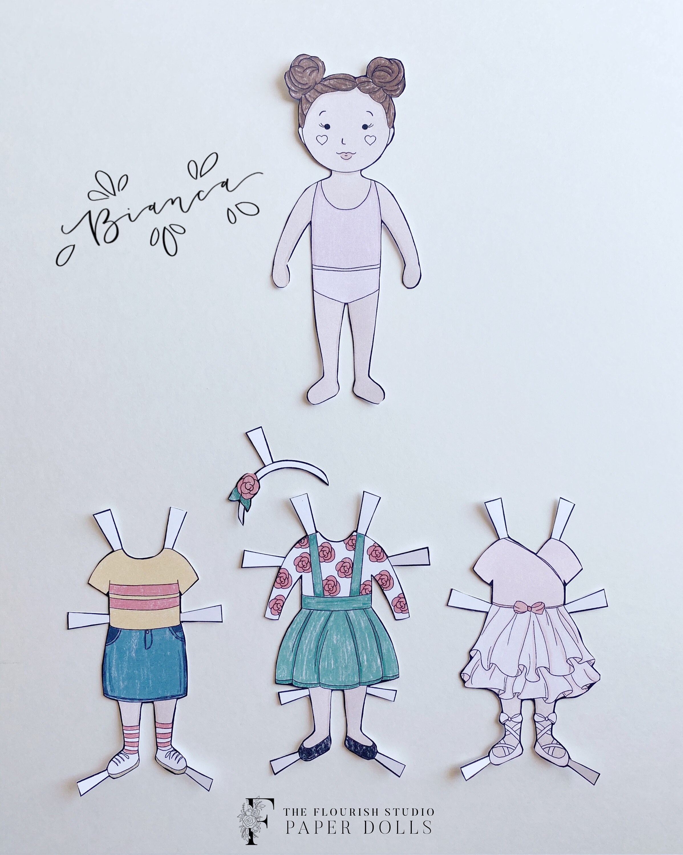 Bianca Girl Paper Doll - Etsy