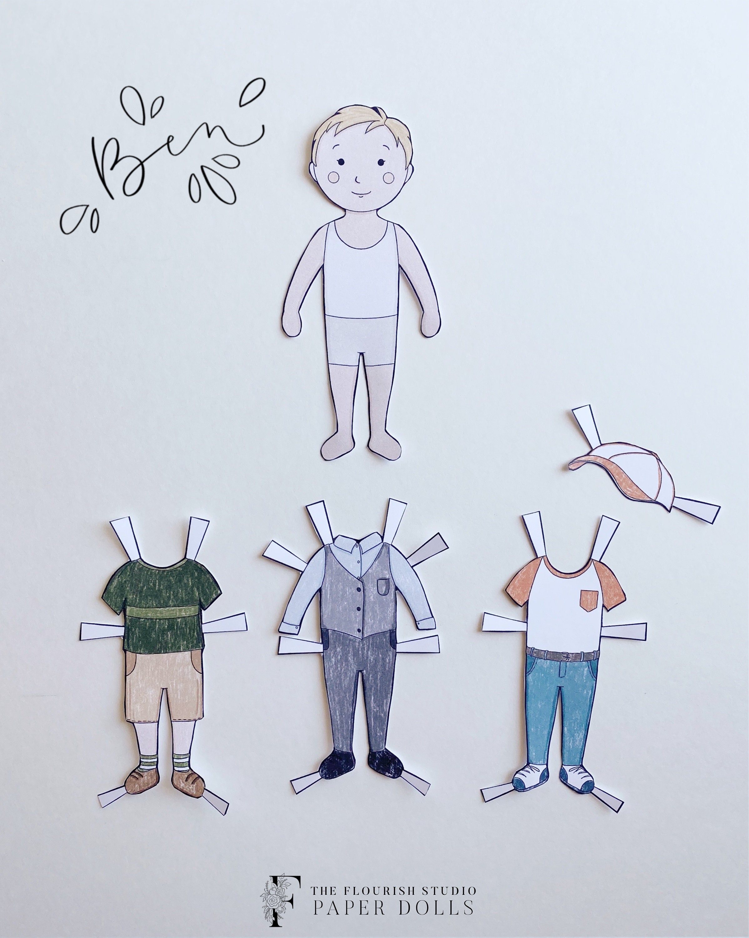 Ben - Boy Paper Doll - Etsy