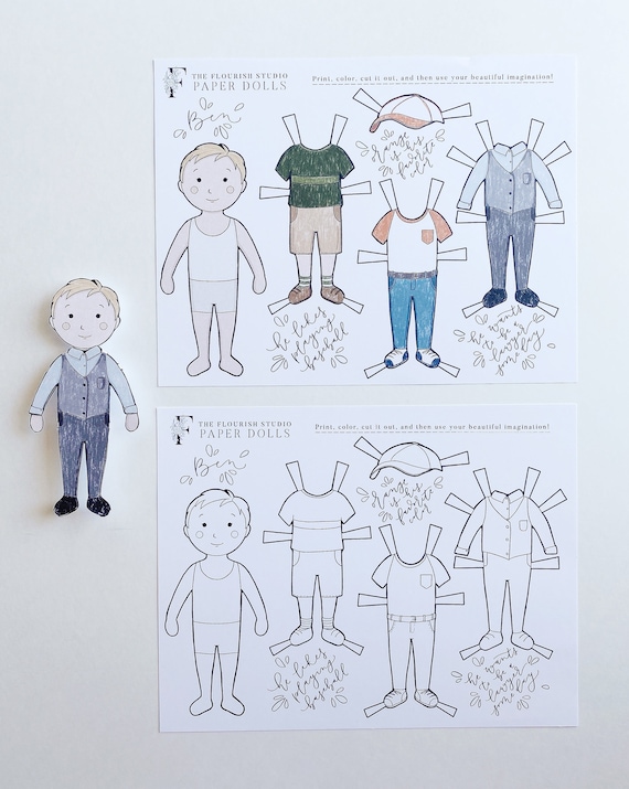 Boy Paper Dolls Print Outs