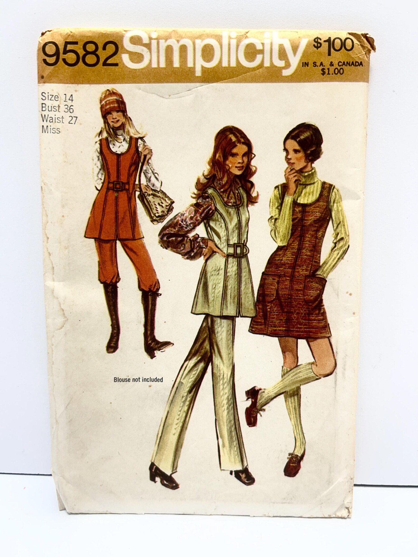 Uncut Vintage 1970's Simplicity 9582 Size 14 Bust 36 Mini-jumper or ...