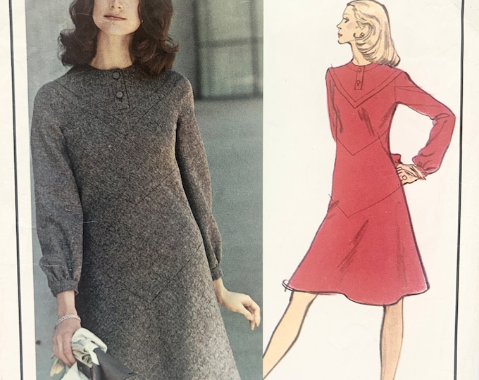 Vintage 1970's Vogue Paris Original 2754 Size 14 Jean Patou Long Sleeve ...