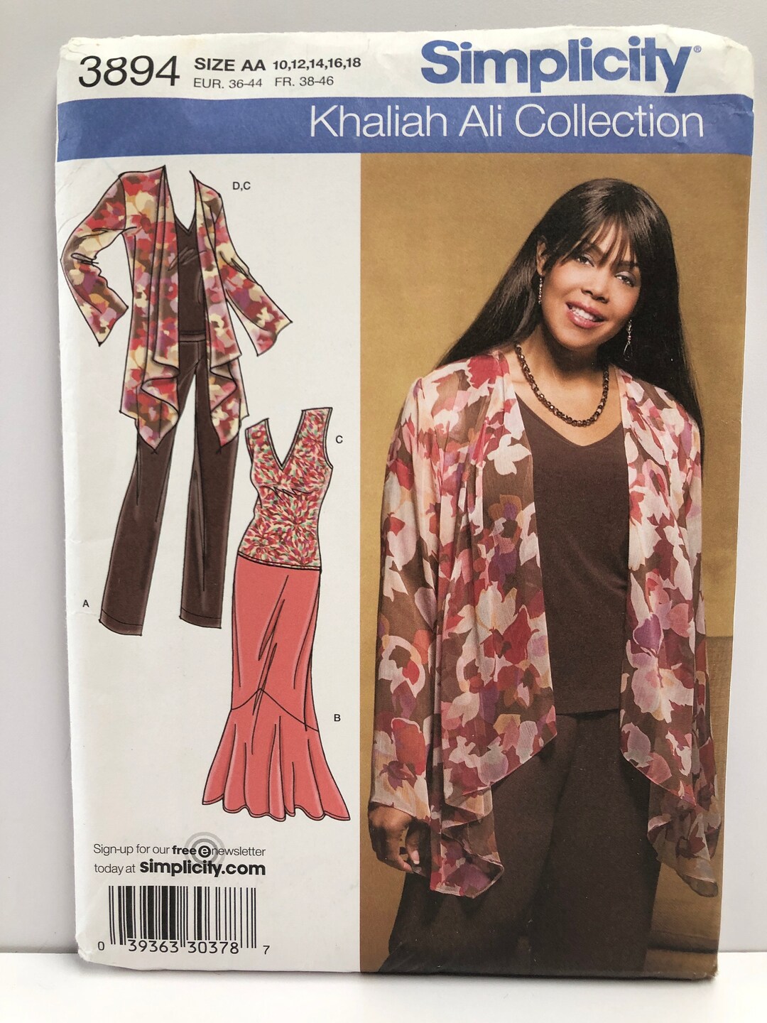 Uncut Simplicity 3894 Kahaliah Ali Collection Jacket Top Pants Skirt ...
