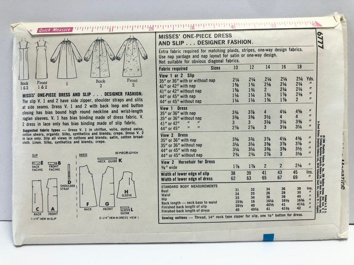Uncut Vintage 1960's Simplicity 6777 Size 12 Designer - Etsy