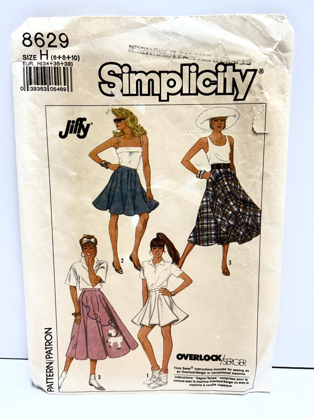 Vintage 1980's Simplicity 8629 Size H 6-8-10 Scircle Skirt in Three ...
