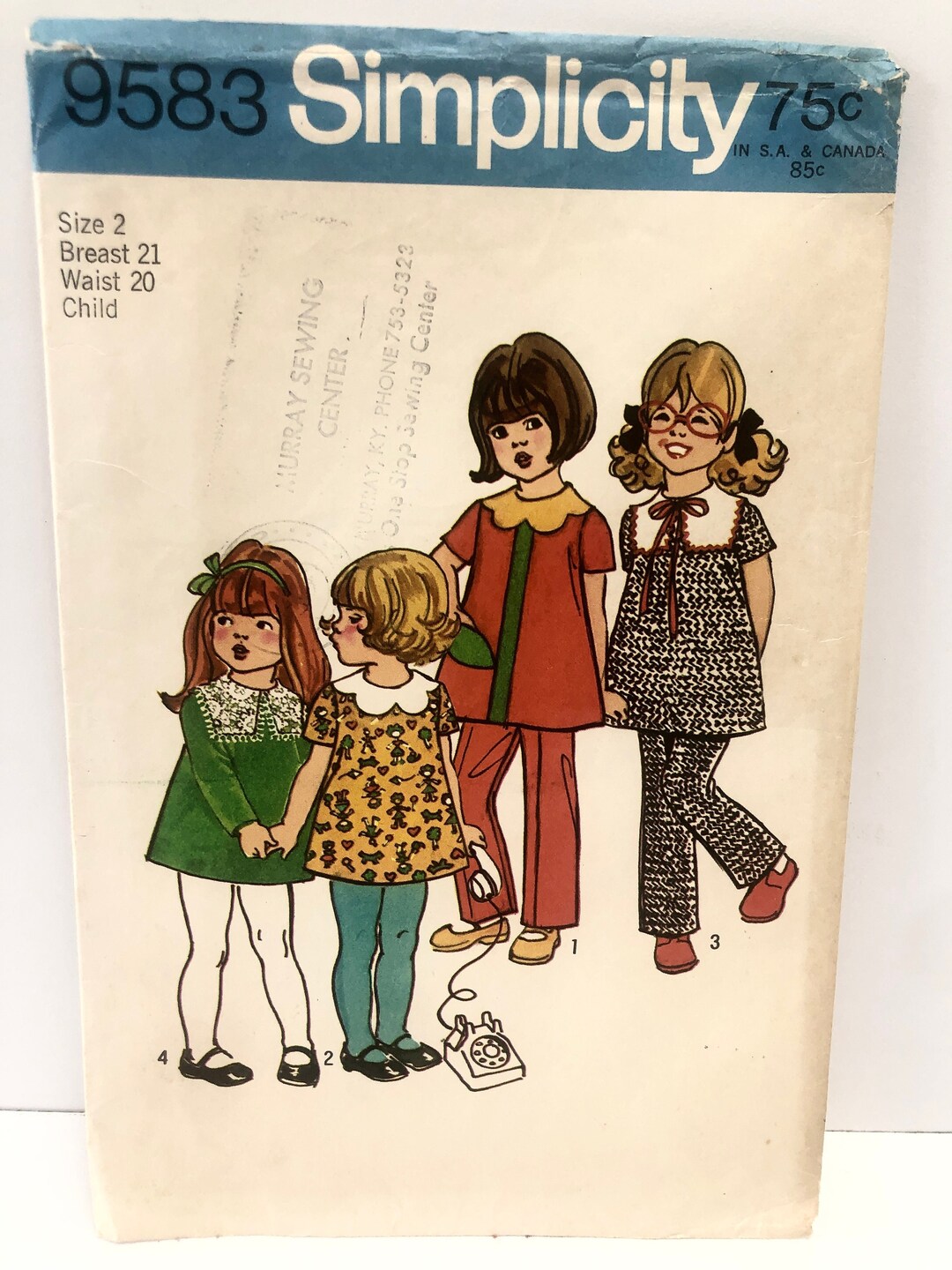 Vintage 1970's Simplicity 9583 Child Size 2 Dress and Pants Pattern - Etsy