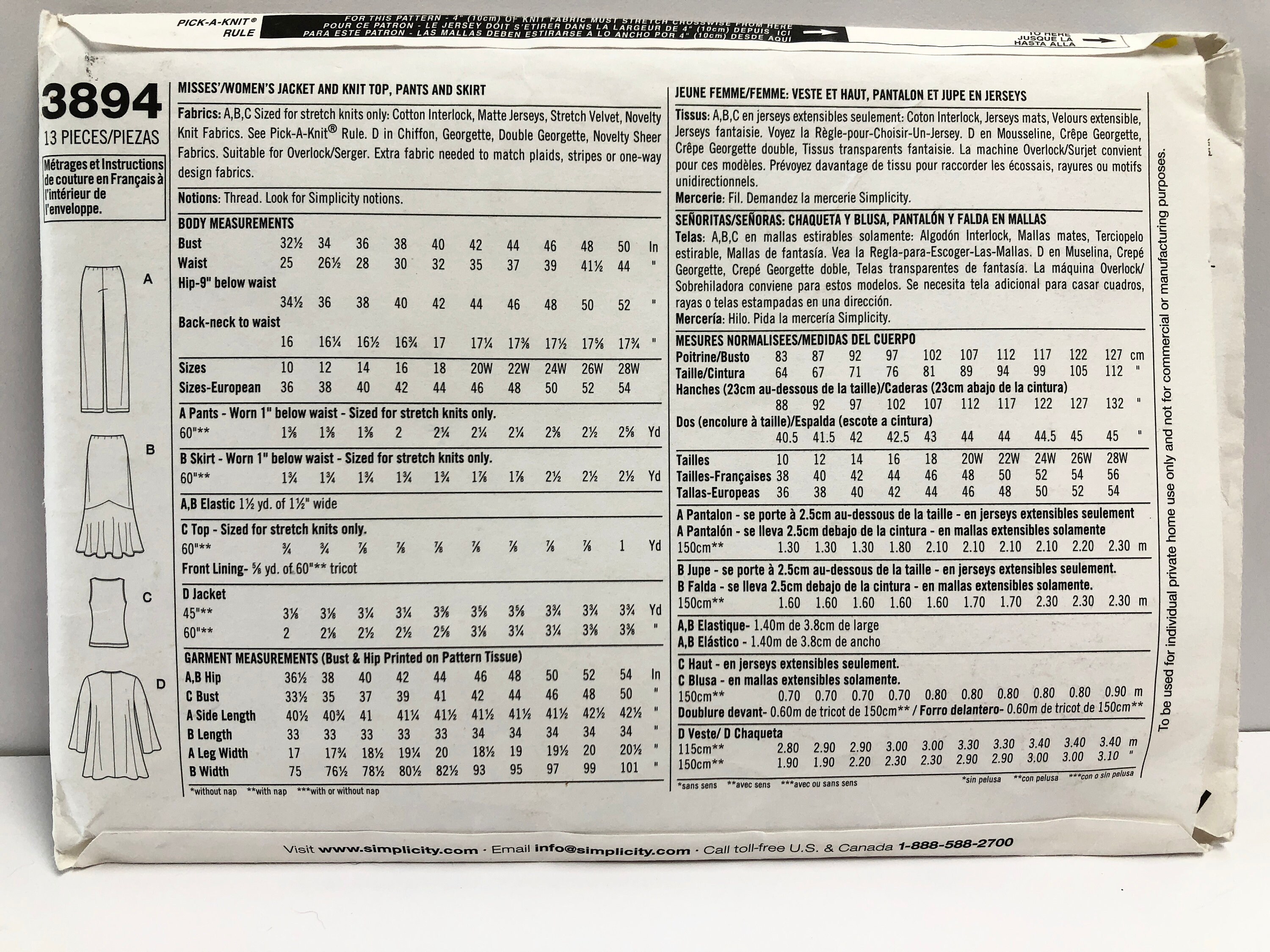 Uncut Simplicity 3894 Kahaliah Ali Collection Jacket Top Pants Skirt ...