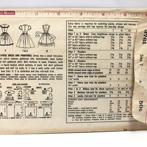 Vintage 1950's Simplicity 3761 Girl Size 7 Dress With Full Skirt and ...