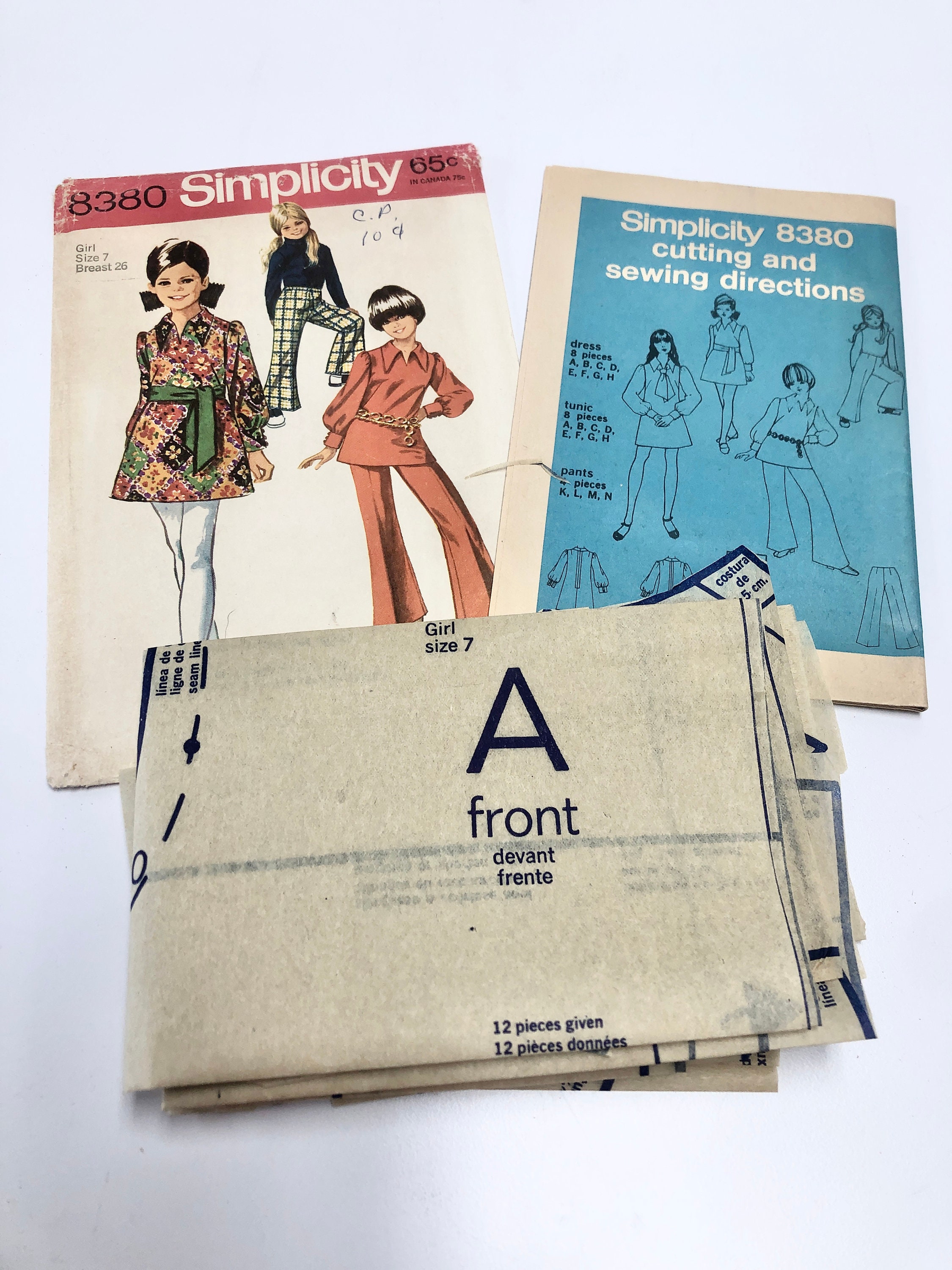 Vintage 1960's Simplicity 8380 Girls Size 7 Dress Bell - Etsy