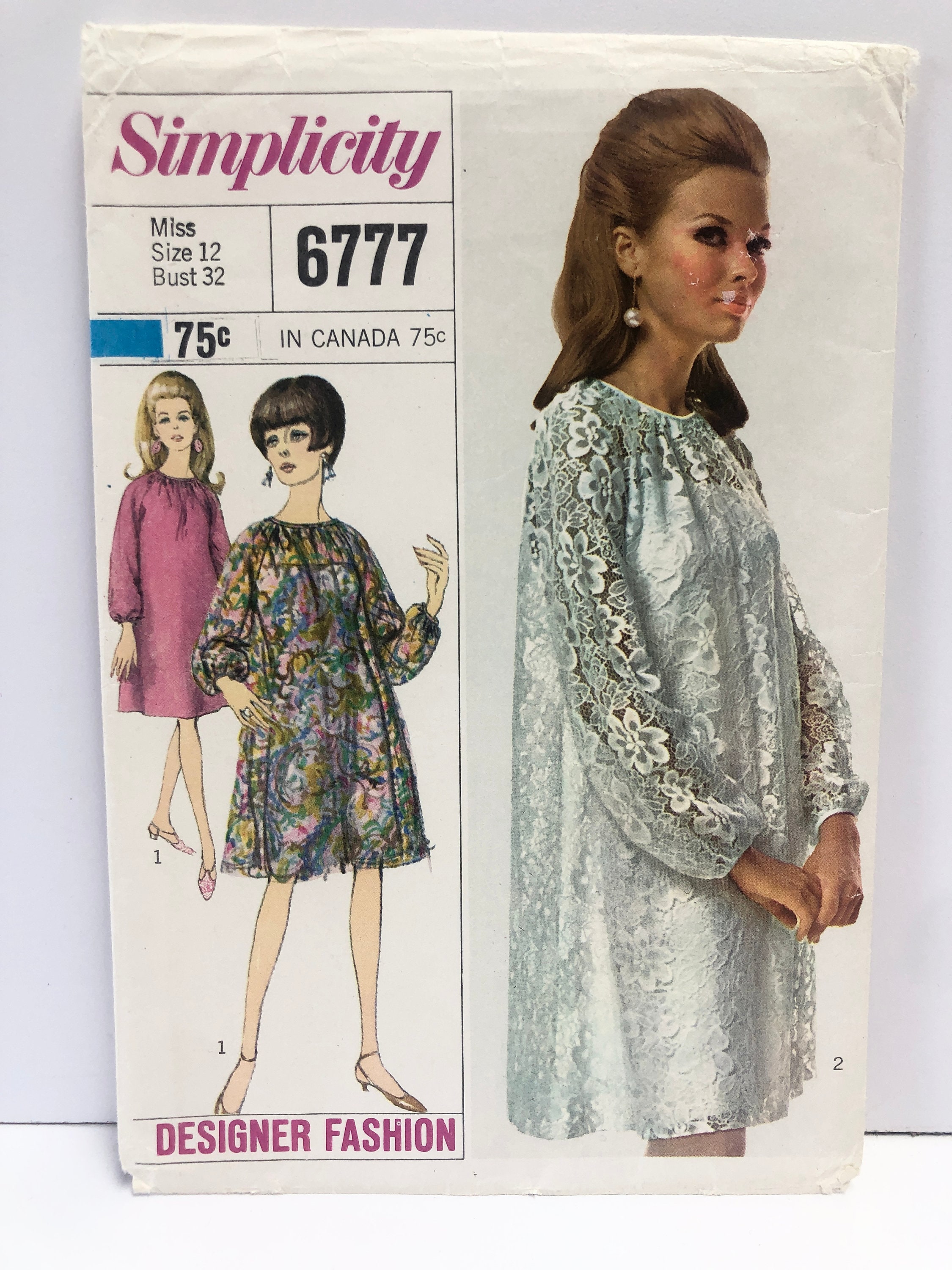 Uncut Vintage 1960's Simplicity 6777 Size 12 Designer - Etsy