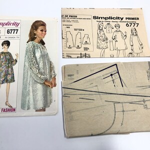 Uncut Vintage 1960's Simplicity 6777 Size 12 Designer Fashion Dress and ...