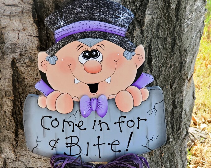 Count Dracula Wood Halloween Yard Stake Yard Art - Welcome Greeting ...