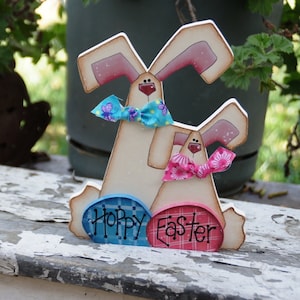 Hoppy Easter Bunny Wood Easter Decoration Shelf Sitter | Etsy