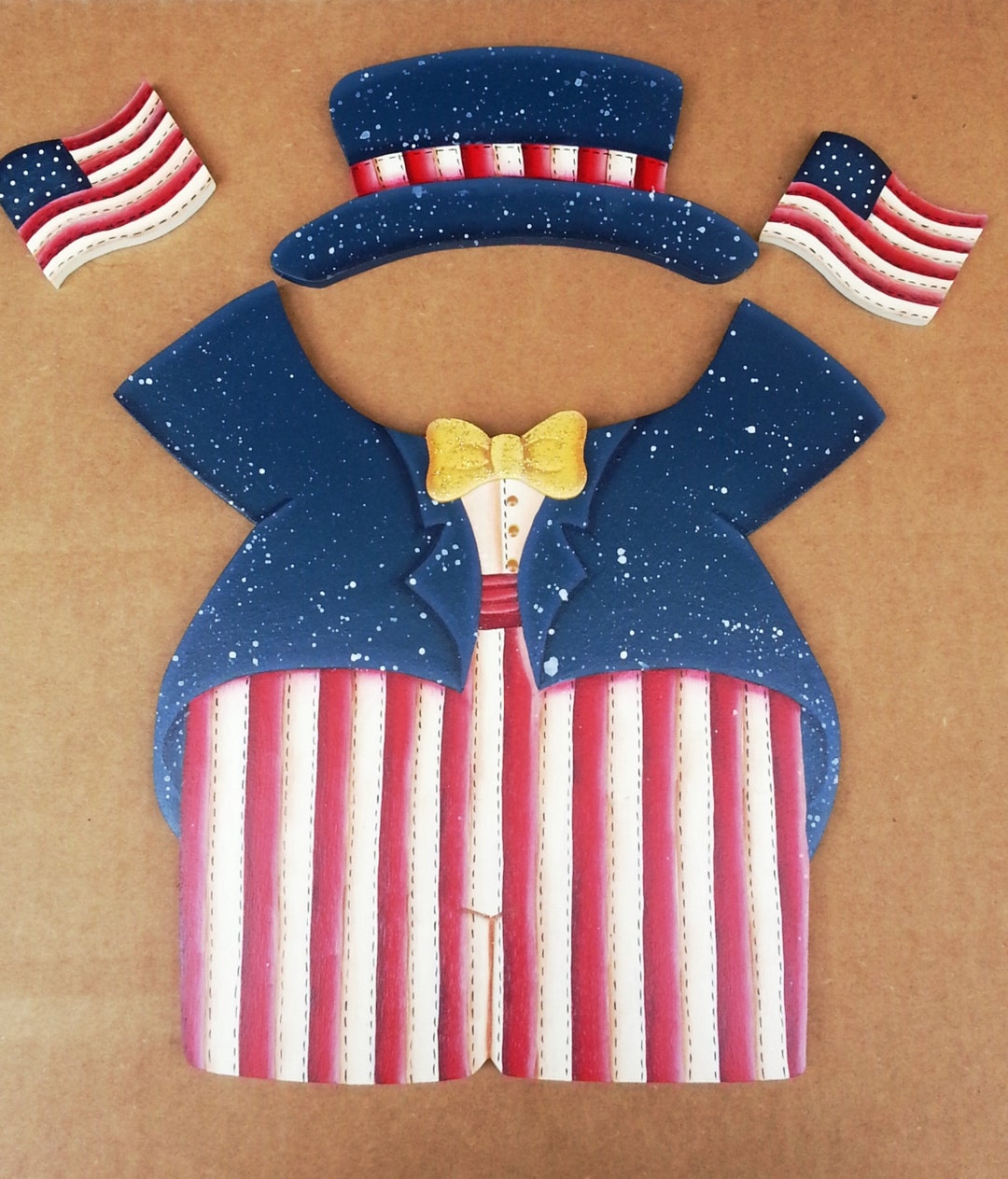 Uncle Sam Outfit - Wooden "seasonal Bear N Friends" Outfit - Etsy