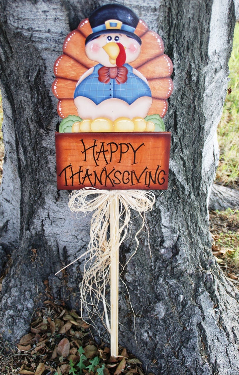 Mr Turkey Happy Thanksgiving Sign Yard Art Wood Decoration - Etsy