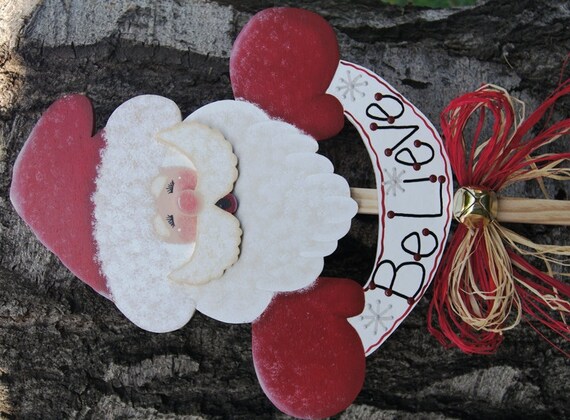 Santa Christmas Yard Stick Christmas Decoration Christmas - Etsy