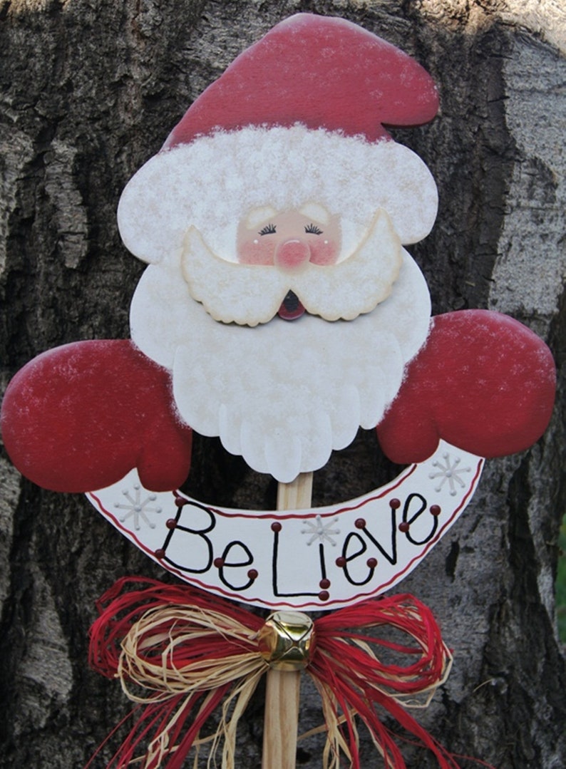Santa Christmas Yard Stick Christmas Decoration Christmas - Etsy