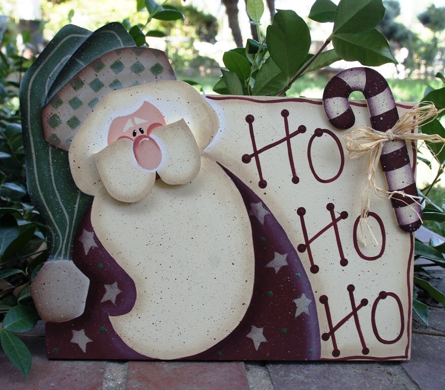 Christmas Santa Yard Stake Wood Sign Decoration Welcome - Etsy