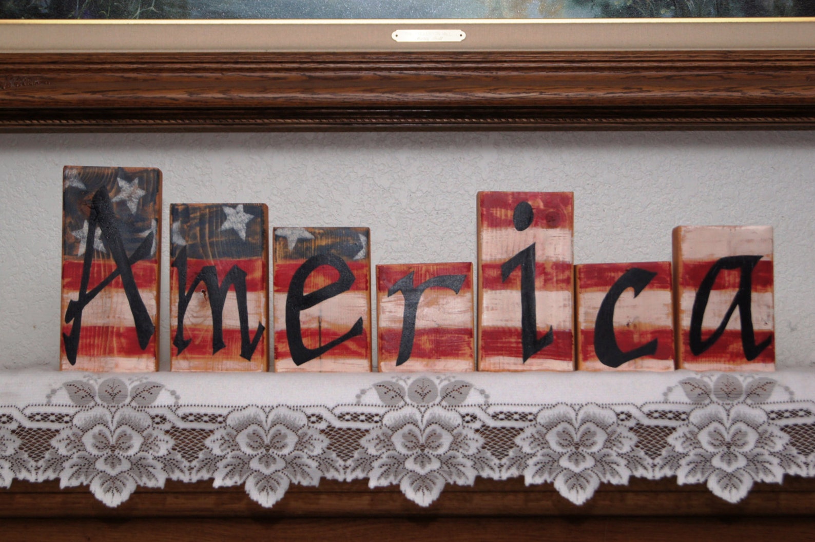 America Wood Letter Blocks Americana Patriotic or 4th of - Etsy