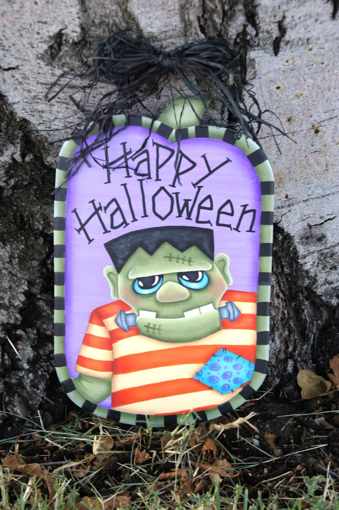 Halloween Frankenstein Wood Hanging Door or Wall Sign - Welcome ...