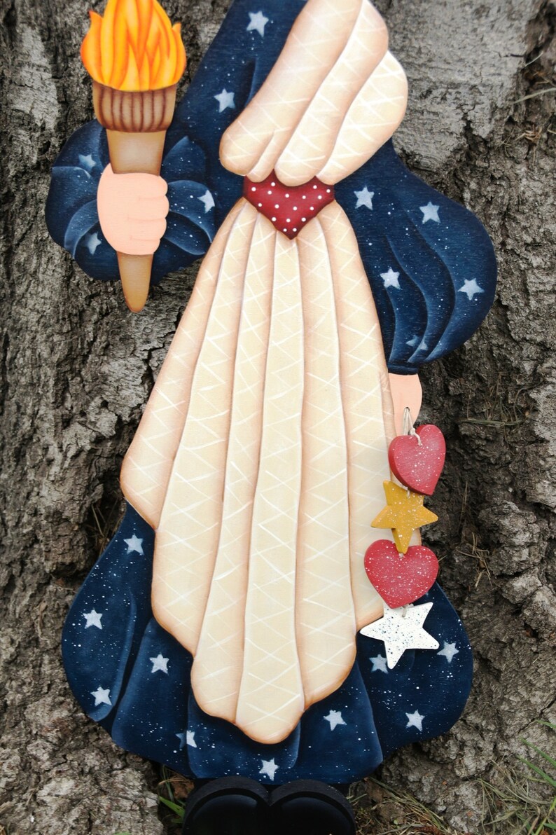 Miss Liberty Wood Yard Art Decoration - 4th of July or Patriotic ...