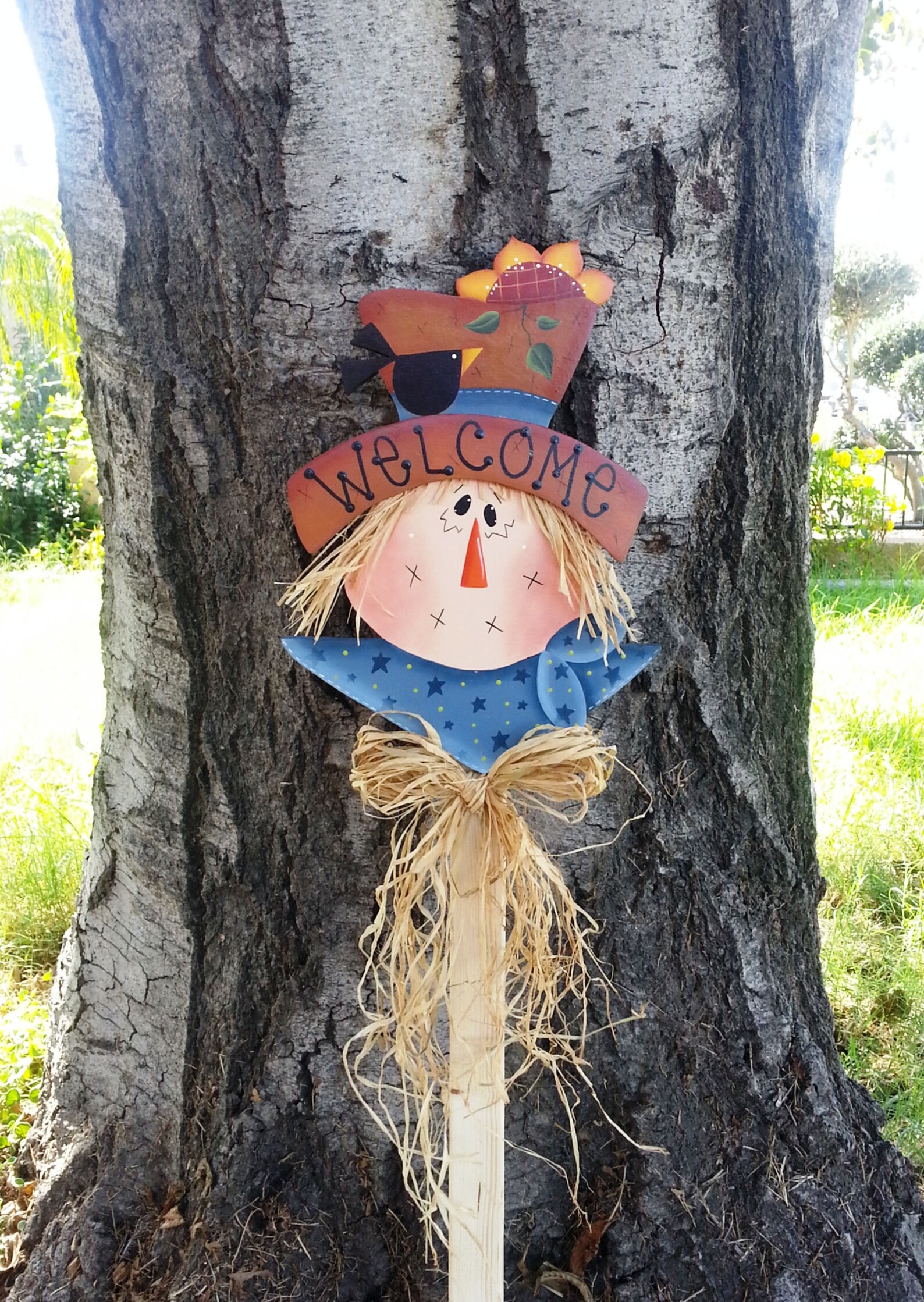 Fall, Autumn ,thanksgiving Scarecrow Welcome Sign - Yard Art Wood ...