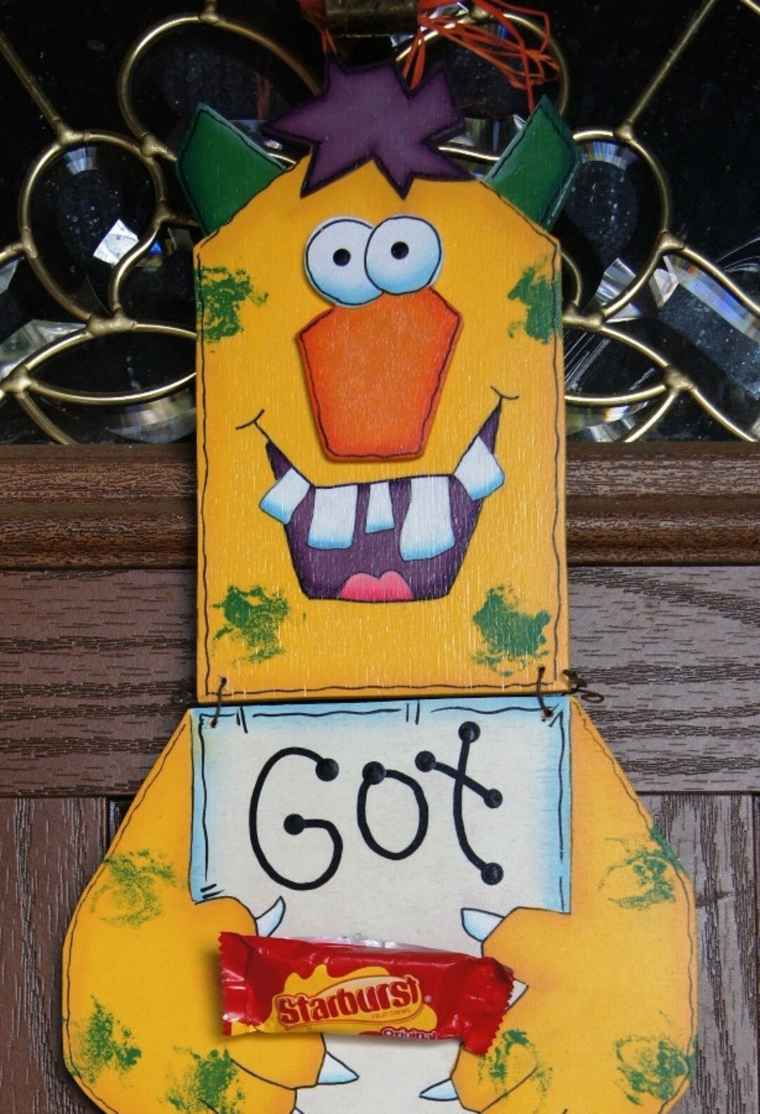 Halloween Goofy Monster Door or Wall Hanging - Wood Welcome Halloween ...