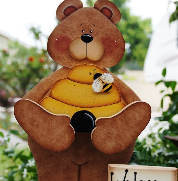 June Beehive for Seasonal huggy Bear Wood | Etsy