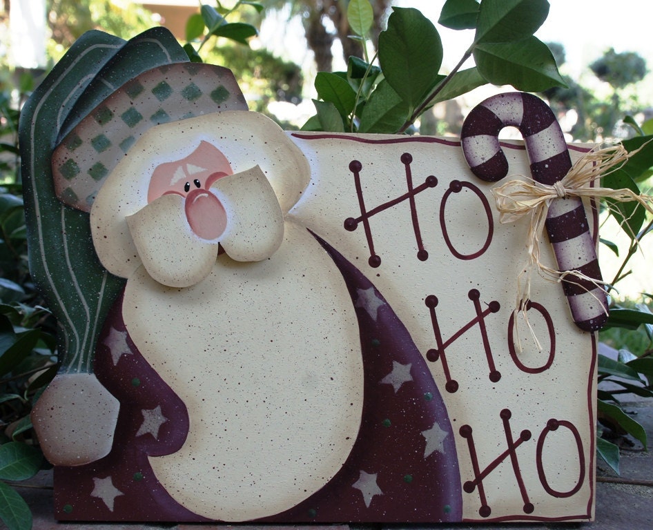 Christmas Santa Yard Stake Wood Sign Decoration Welcome - Etsy