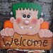 Welcome Frankie Wood Halloween Yard Art Decoration - Frankenstein Sign ...