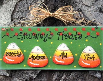 Trick or Treat Candy Corn Sign Wall or Door Wood Halloween | Etsy