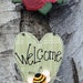 Welcome Heart Sign With Roses and Daisy Wood Door or Wall Hanging - Etsy