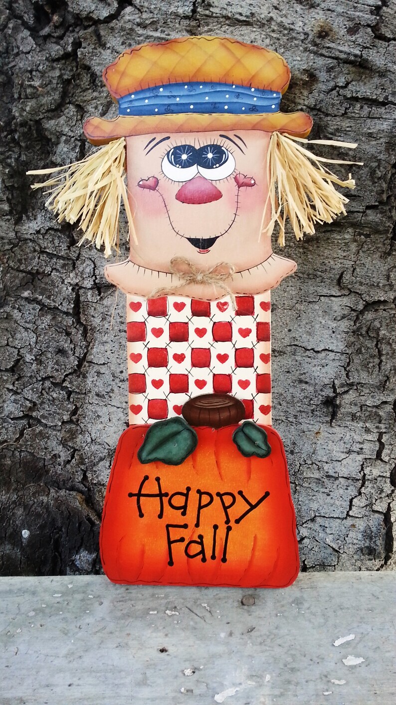 Fall or Thanksgiving Scarecrow Door or Wall Hanger Wood - Etsy