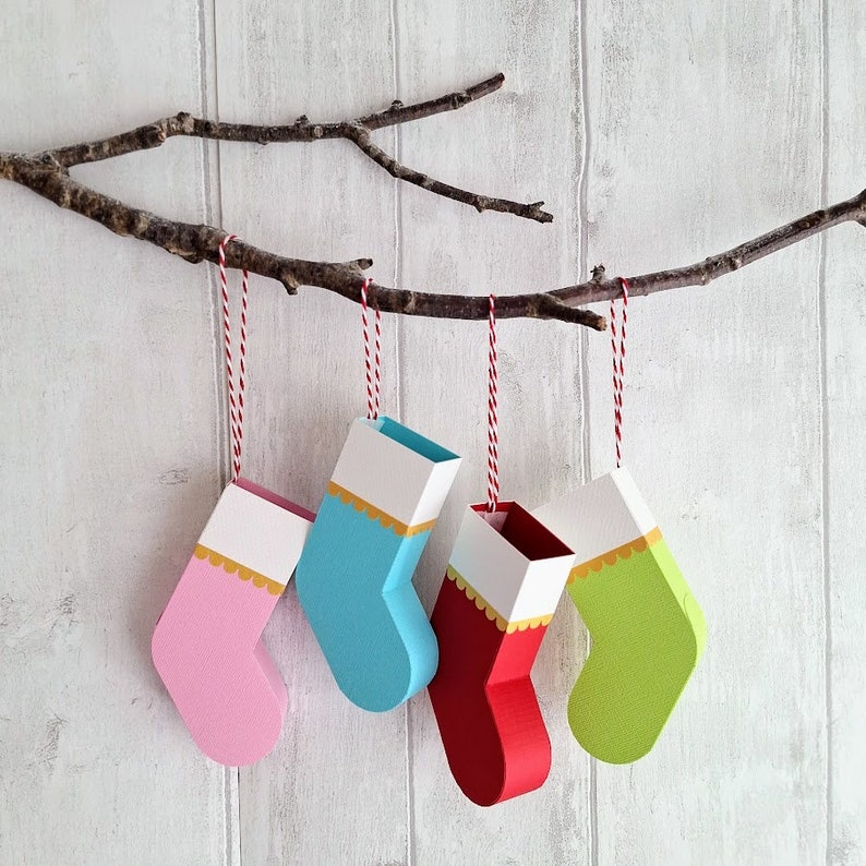 Christmas Stocking Gift Box SVG: DIY Tree Decoration (digital Download ...